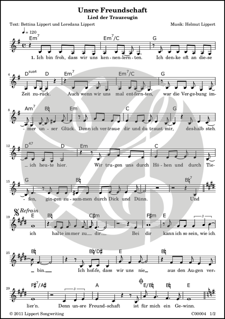 Unsre Freundschaft – Lippert Songwriting